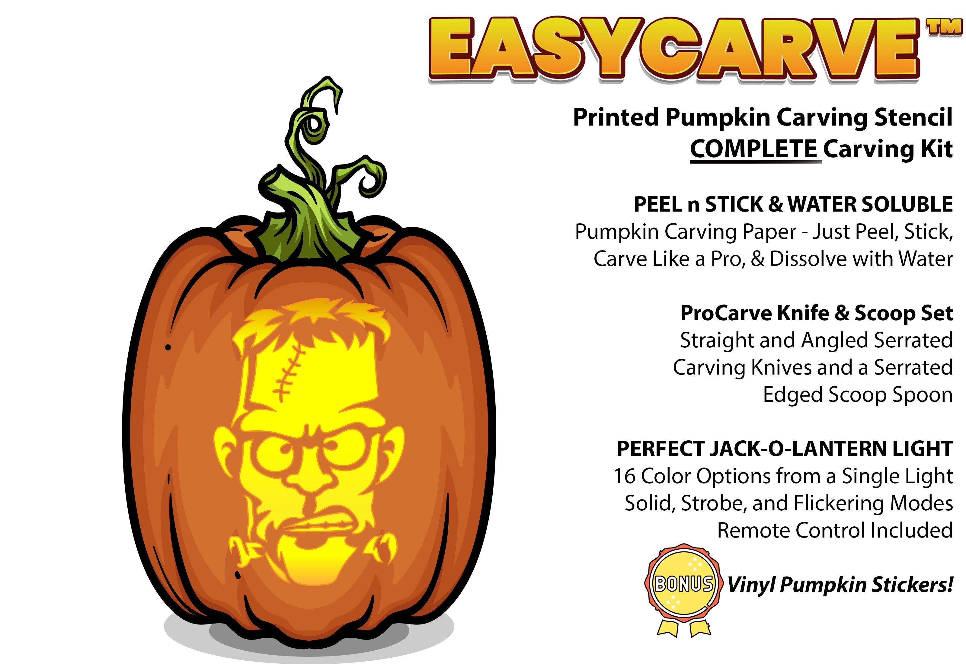 Frankenstein Face Pumpkin Carving Stencil - Pumpkin HQ