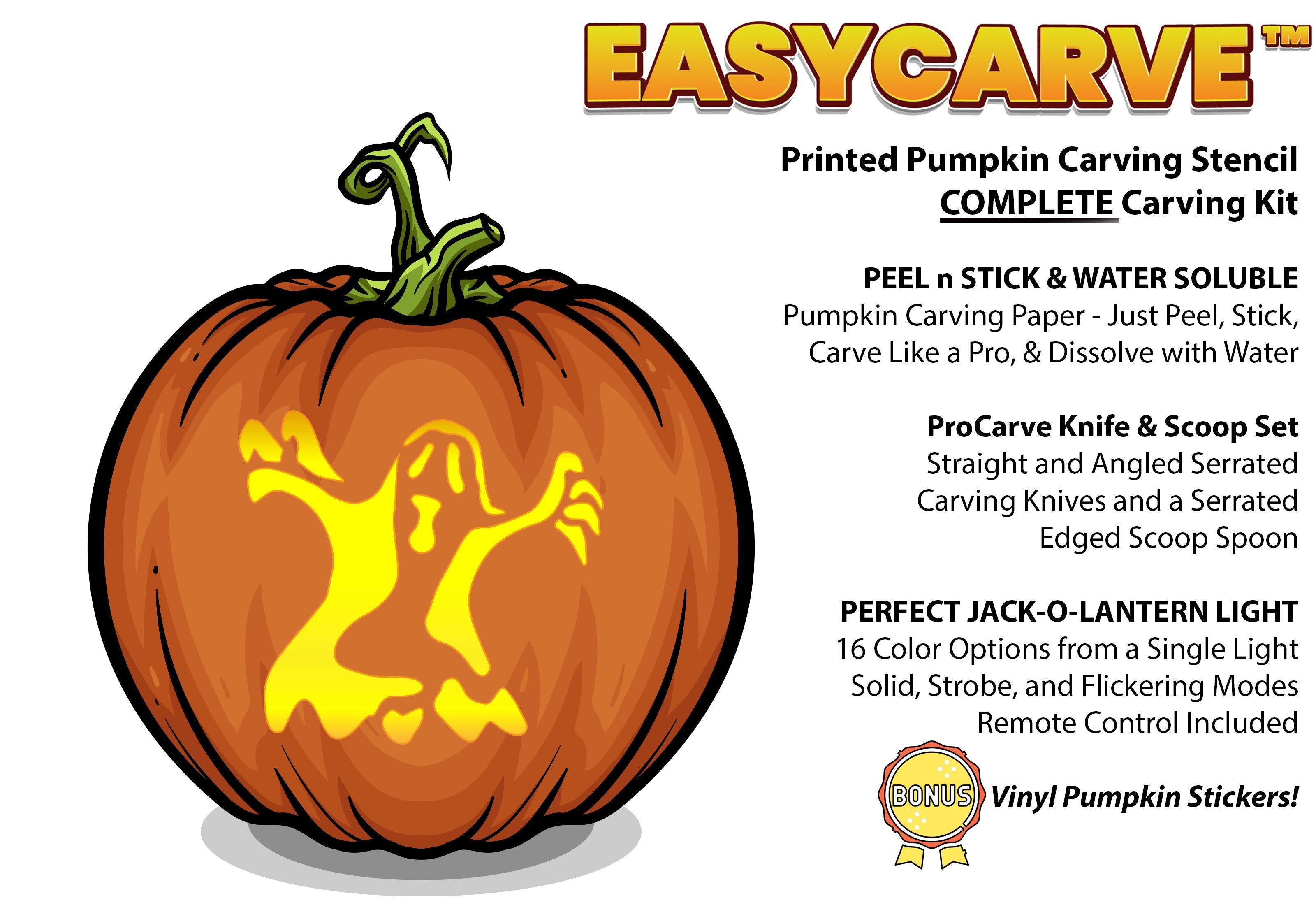 Ghastly Ghost Pumpkin Carving Stencil - Pumpkin HQ