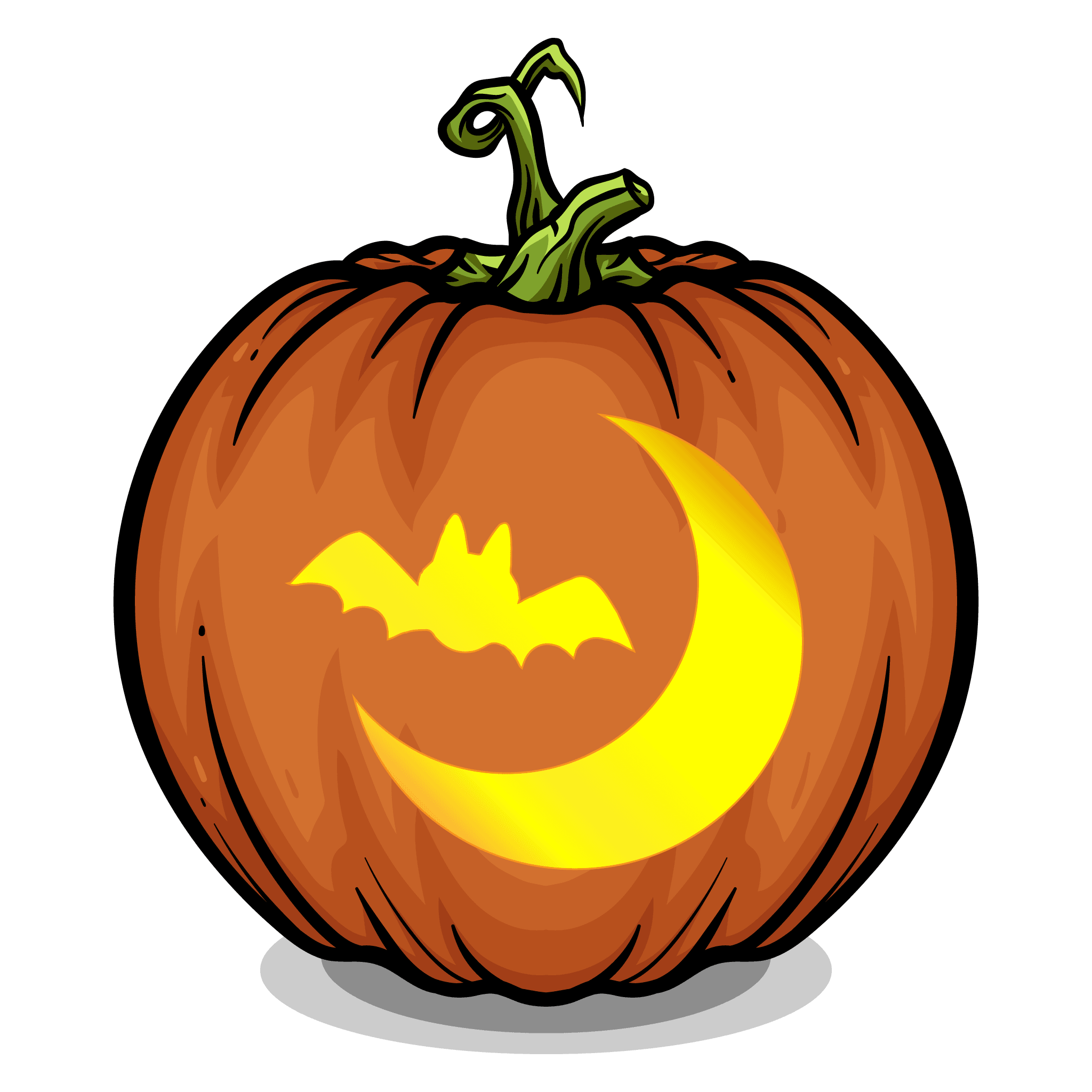 Bat And Moon Pumpkin Stencil