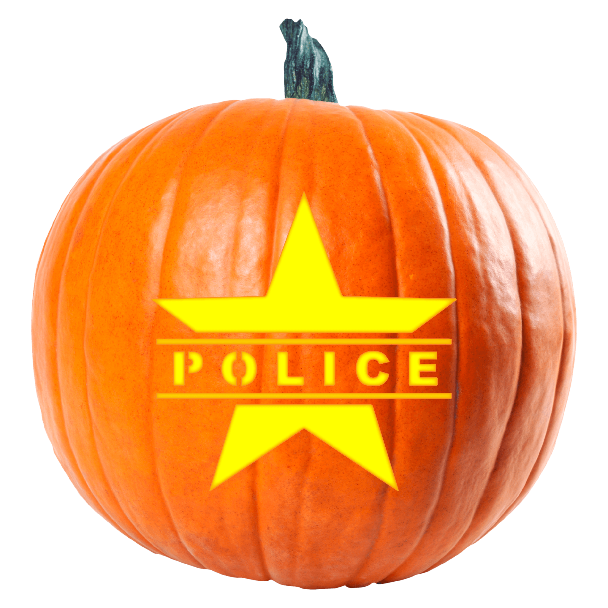 Police Star Pumpkin Carving Stencil - Pumpkin HQ