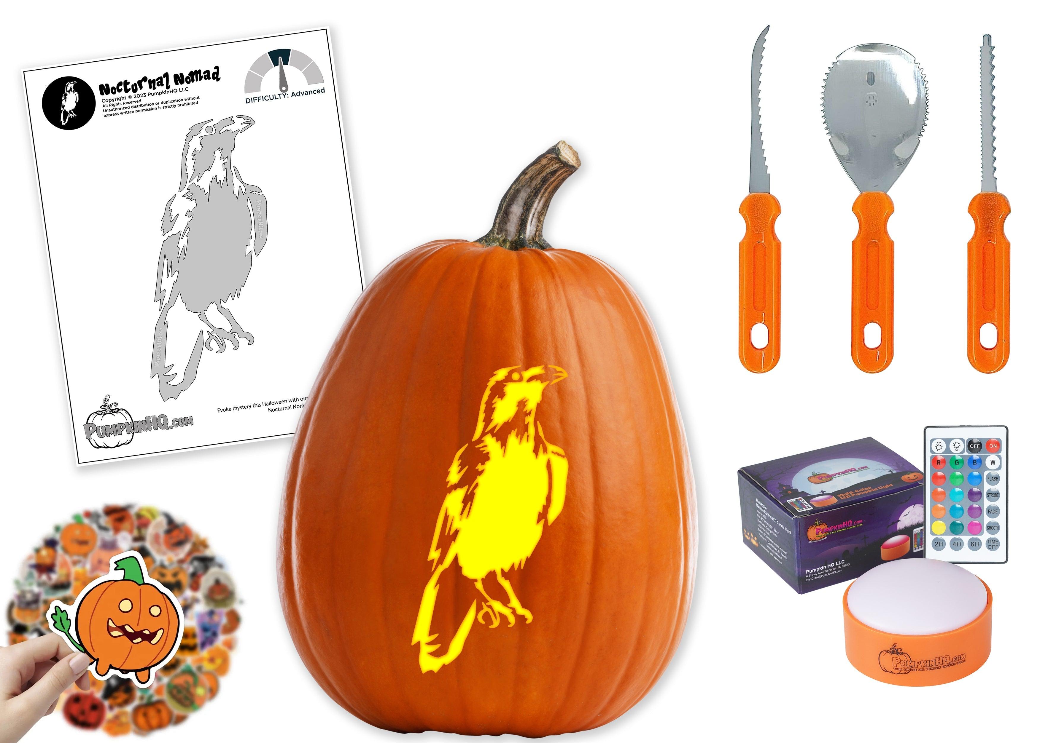 Raven Pumpkin Carving Stencil - Pumpkin HQ