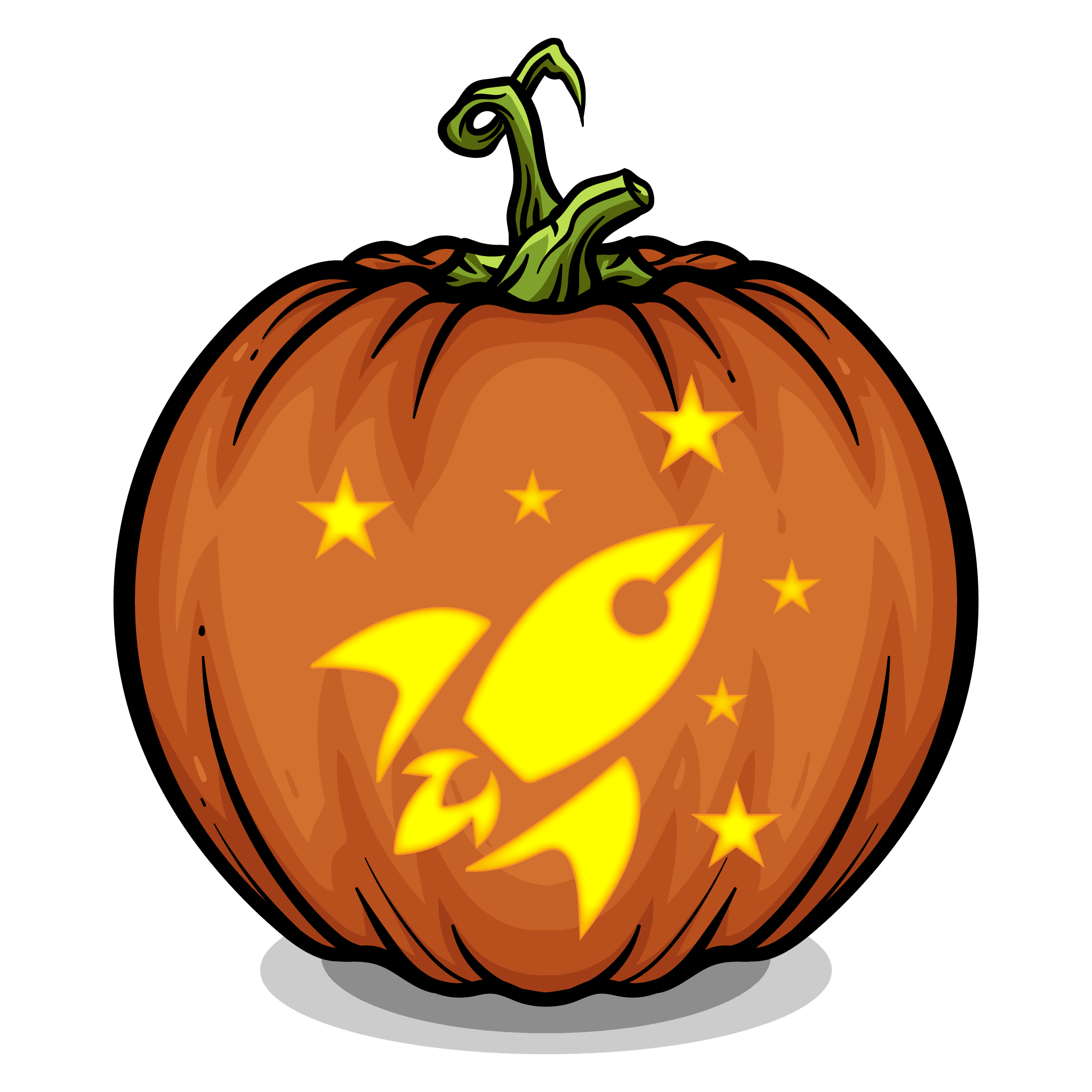 Rocket Spaceship Pumpkin Carving Stencil - Pumpkin HQ