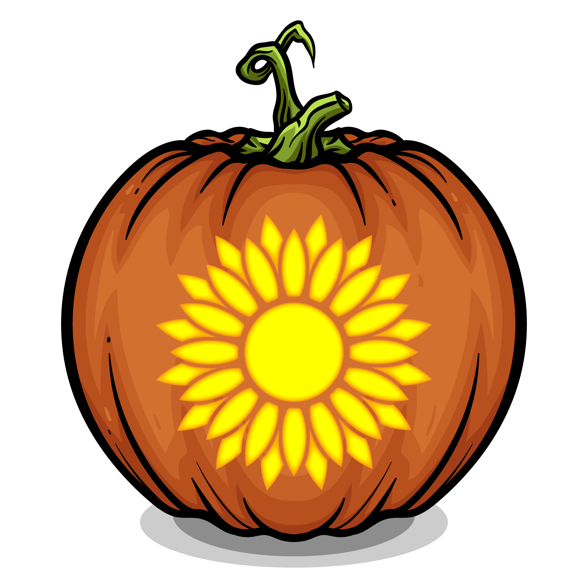 Sunflower Pumpkin Stencil